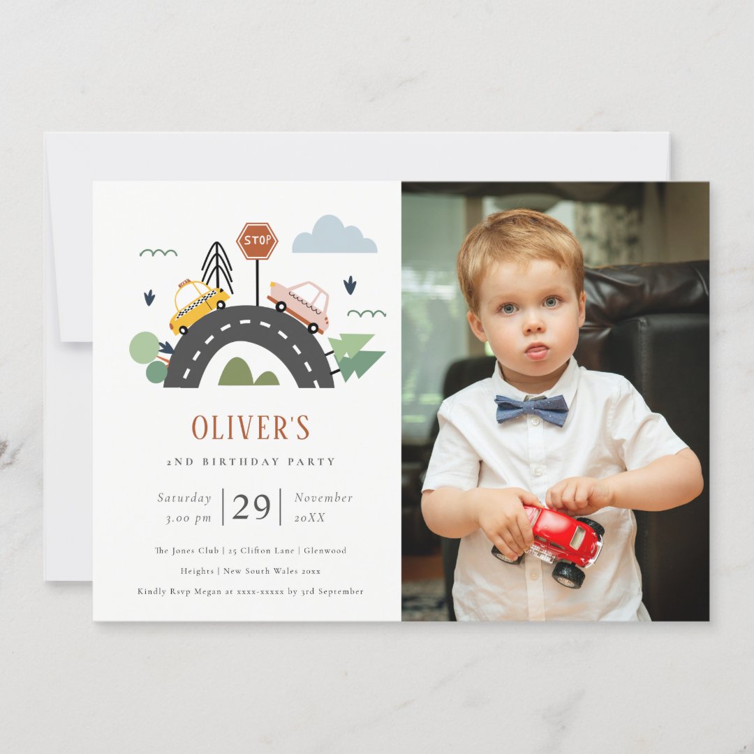 Urban Vehicle Cars Photo Any Age Birthday Invite | Zazzle