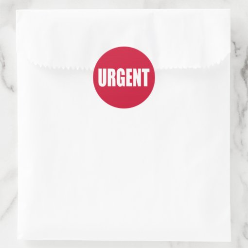 Urgent Classic Round Sticker | Zazzle