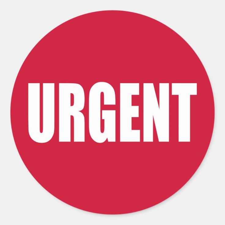 Urgent Classic Round Sticker | Zazzle