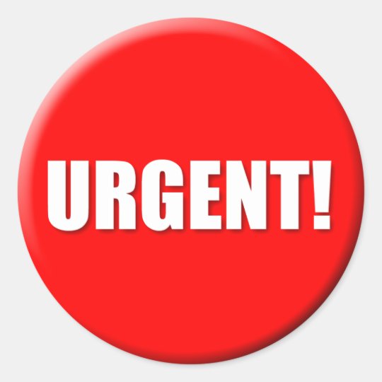 Urgent Sticker (Large) | Zazzle.com