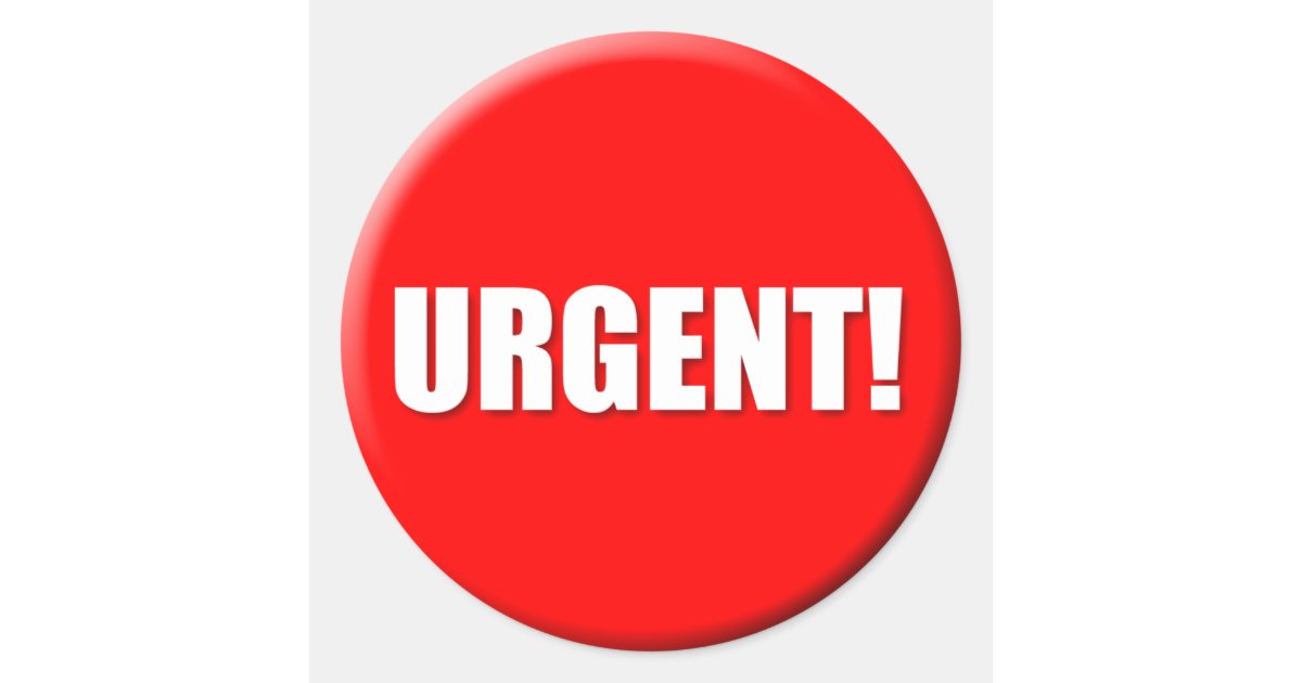 Urgent Sticker (Large) | Zazzle
