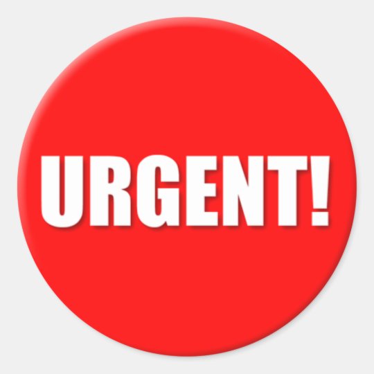 Urgent Sticker (Small) | Zazzle.com