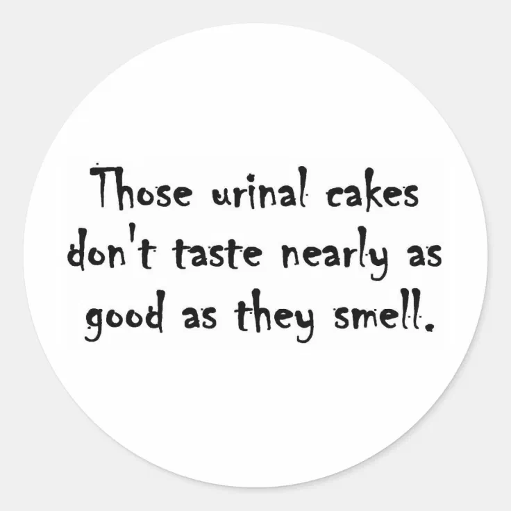 Urinal cakes classic round sticker | Zazzle