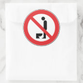 Urinating while standing is prohibited classic round sticker | Zazzle
