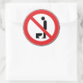 Urinating while standing is prohibited classic round sticker | Zazzle