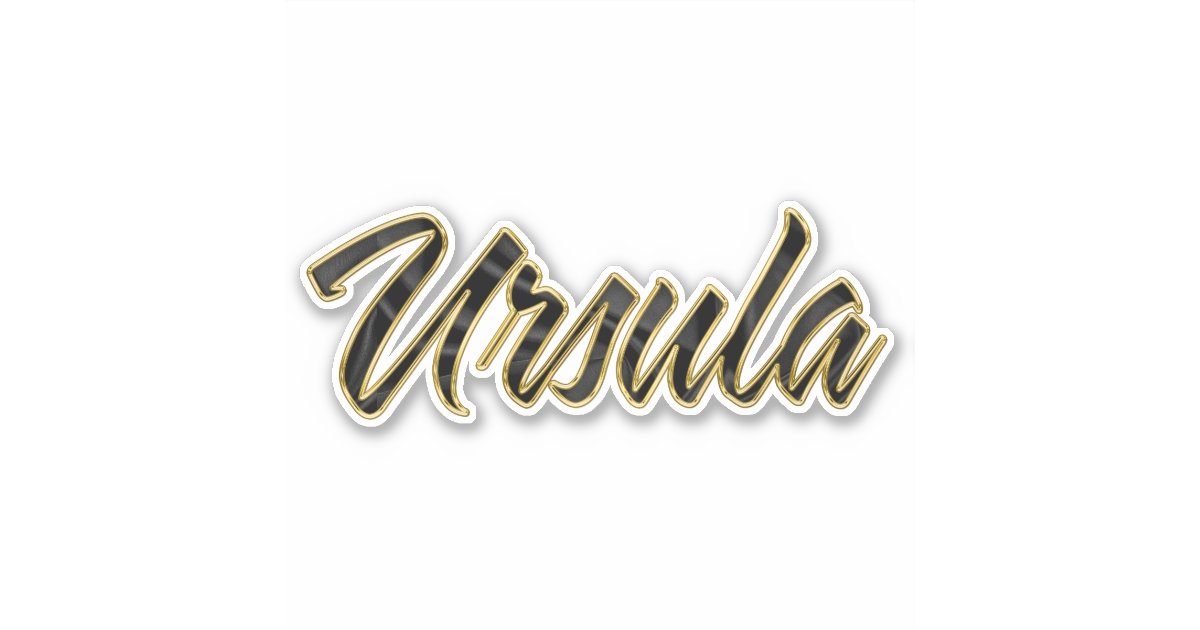 Ursula black gold lettering Sticker | Zazzle