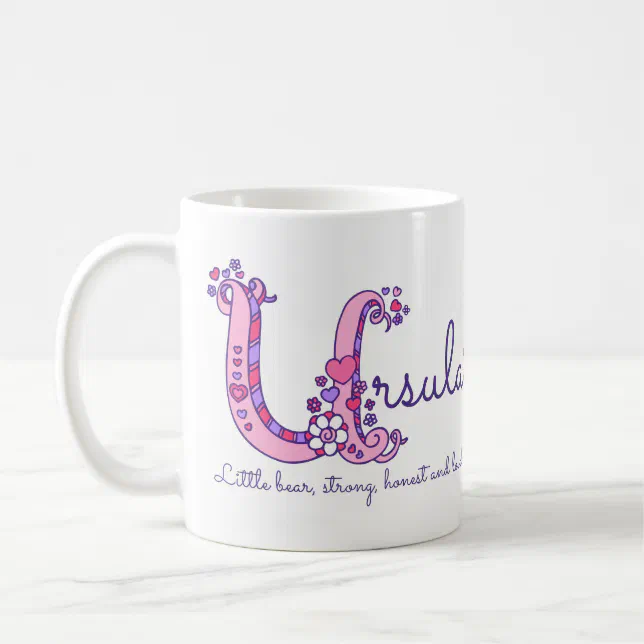 Ursula initial U name meaning doodle art mug | Zazzle