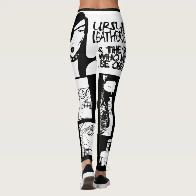 Ursula LEatherneck Punk Comic Strip Art Leggings | Zazzle