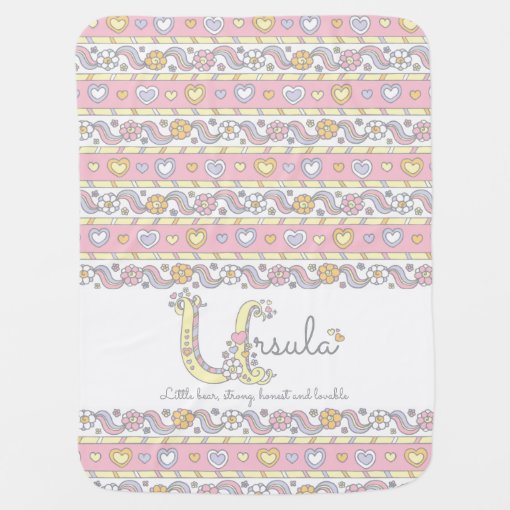 Ursula name and meaning hearts baby blanket | Zazzle