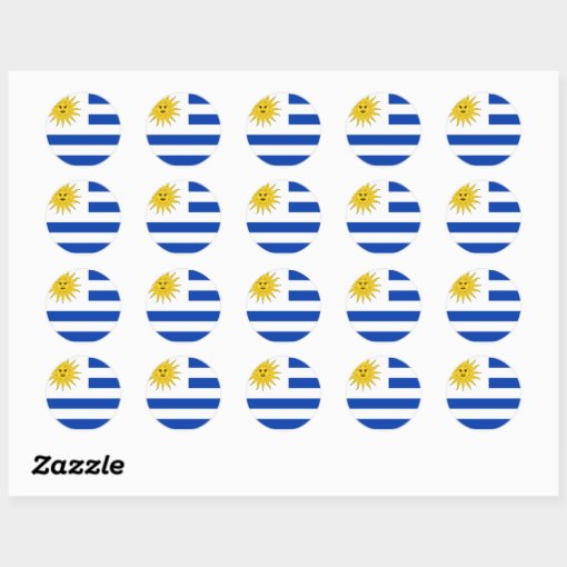 Uruguay (Uruguayan) Flag Classic Round Sticker | Zazzle