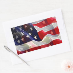 US American Flag Rectangular Sticker | Zazzle