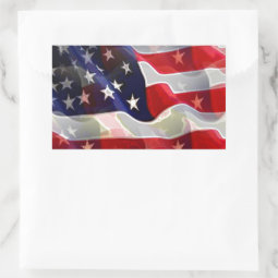 US American Flag Rectangular Sticker | Zazzle