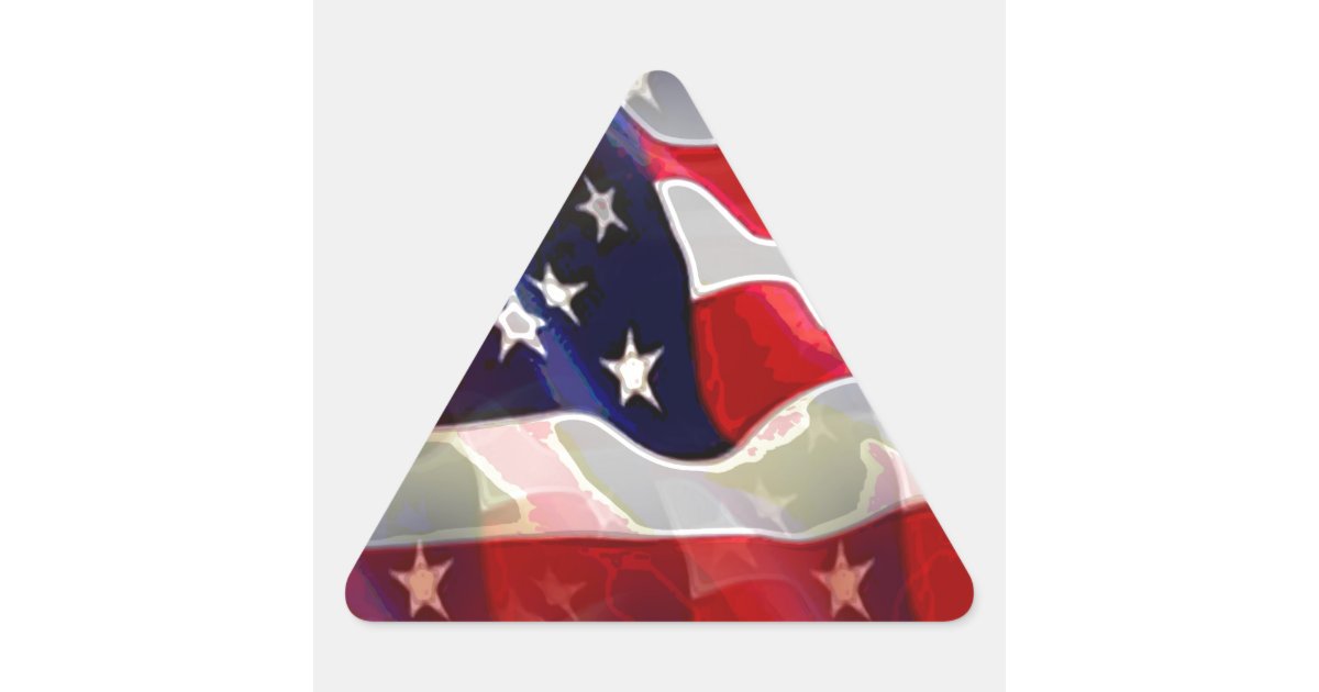 US American Flag Triangle Sticker | Zazzle