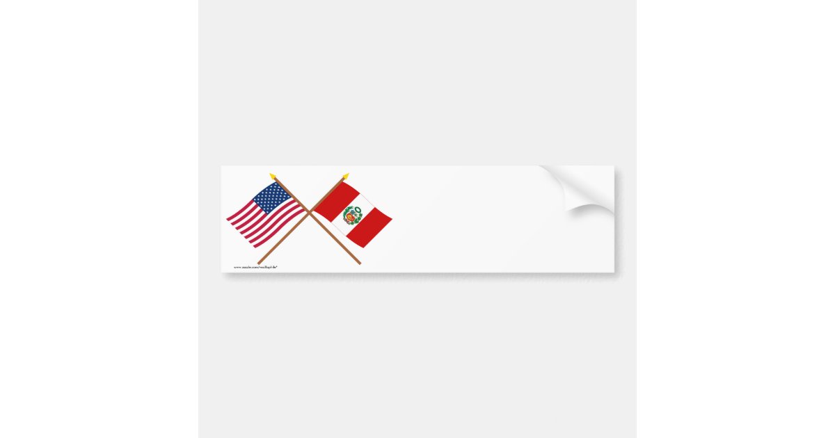 US and Peru Crossed Flags Bumper Sticker | Zazzle