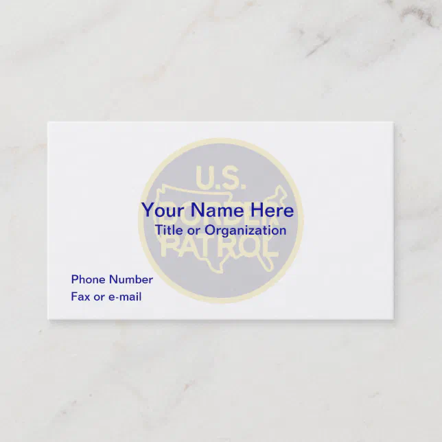 US Boarder Patrol Business Card | Zazzle