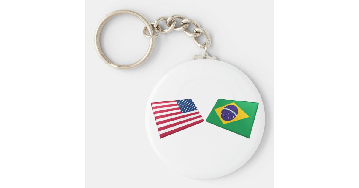 US & Brazil Flags Keychain | Zazzle.com