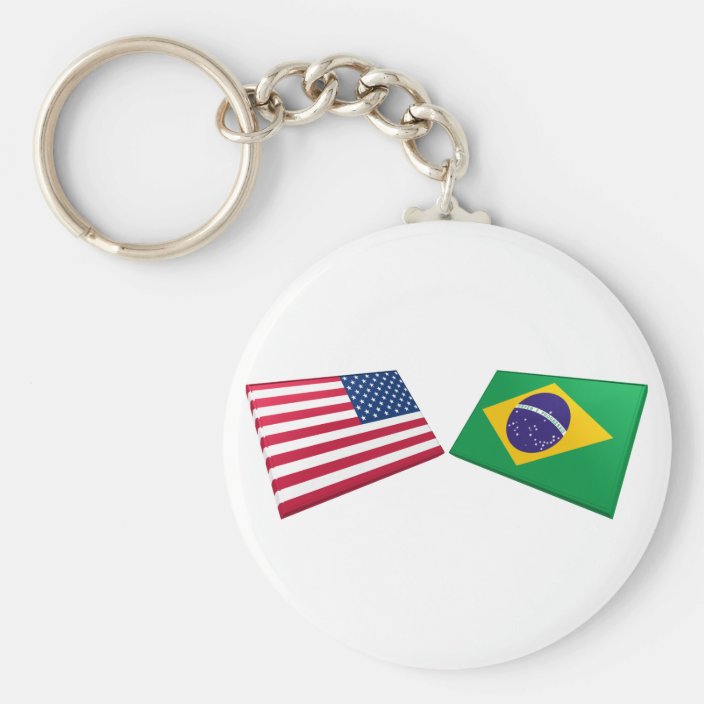 US & Brazil Flags Keychain | Zazzle.com