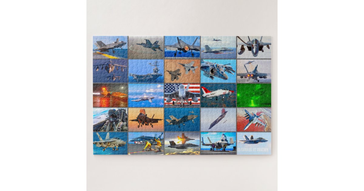 US CARRIER JET AVIATION “MONTAGE” JIGSAW PUZZLE | Zazzle