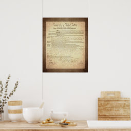 US Constitution Bill of Rights Poster | Zazzle