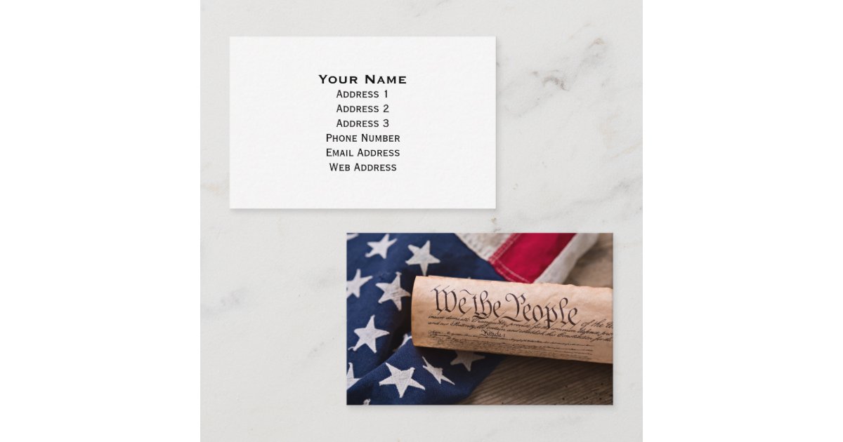 US Constitution Business Card | Zazzle
