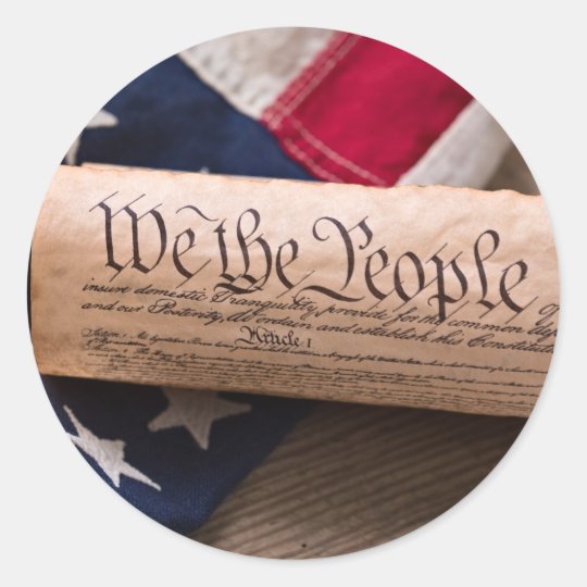 US Constitution Classic Round Sticker | Zazzle.com