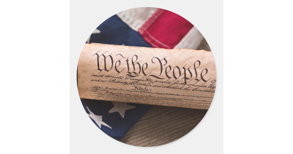 US Constitution Classic Round Sticker | Zazzle