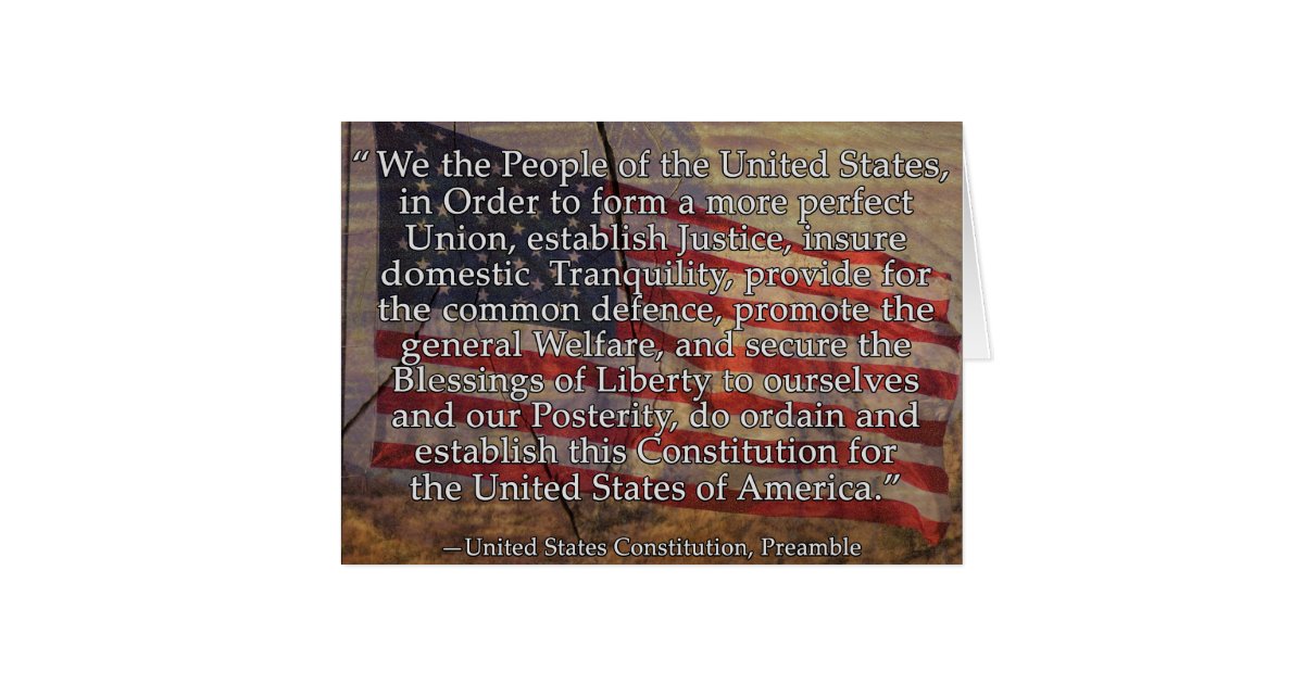 US Constitution Preamble Over Flag Segment | Zazzle