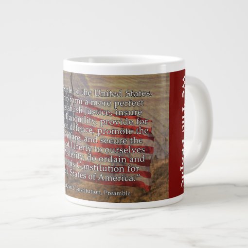 US Constitution Preamble Over Textured Background Large Coffee Mug | Zazzle