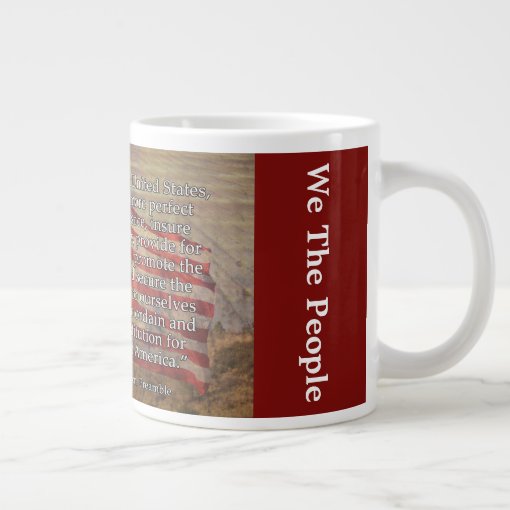 US Constitution Preamble Over Textured Background Large Coffee Mug | Zazzle