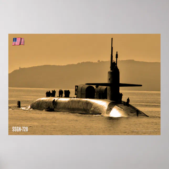 US CRUISE MISSILE SUBMARINE – SSGN-728 POSTER | Zazzle