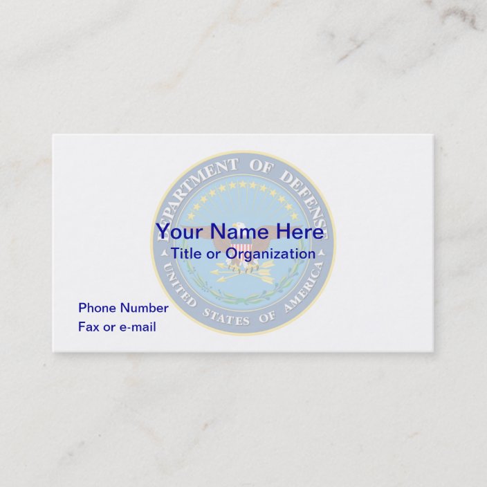 US Department of Defense Business Card | Zazzle.com