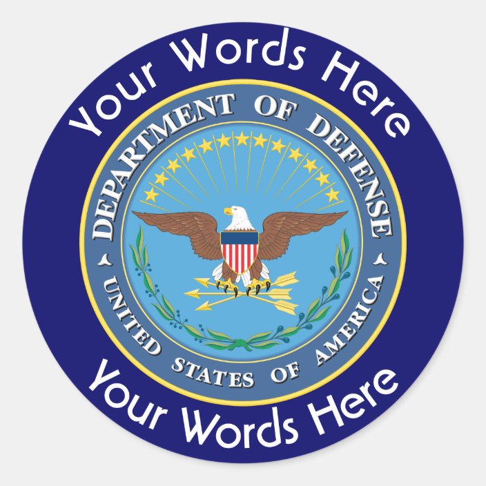 US Department of Defense Custom Sticker | Zazzle.com
