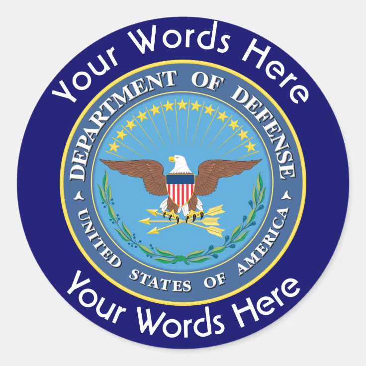US Department of Defense Custom Sticker | Zazzle