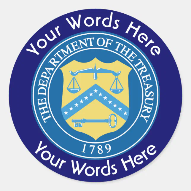 US Department of the Treasury Custom Sticker | Zazzle