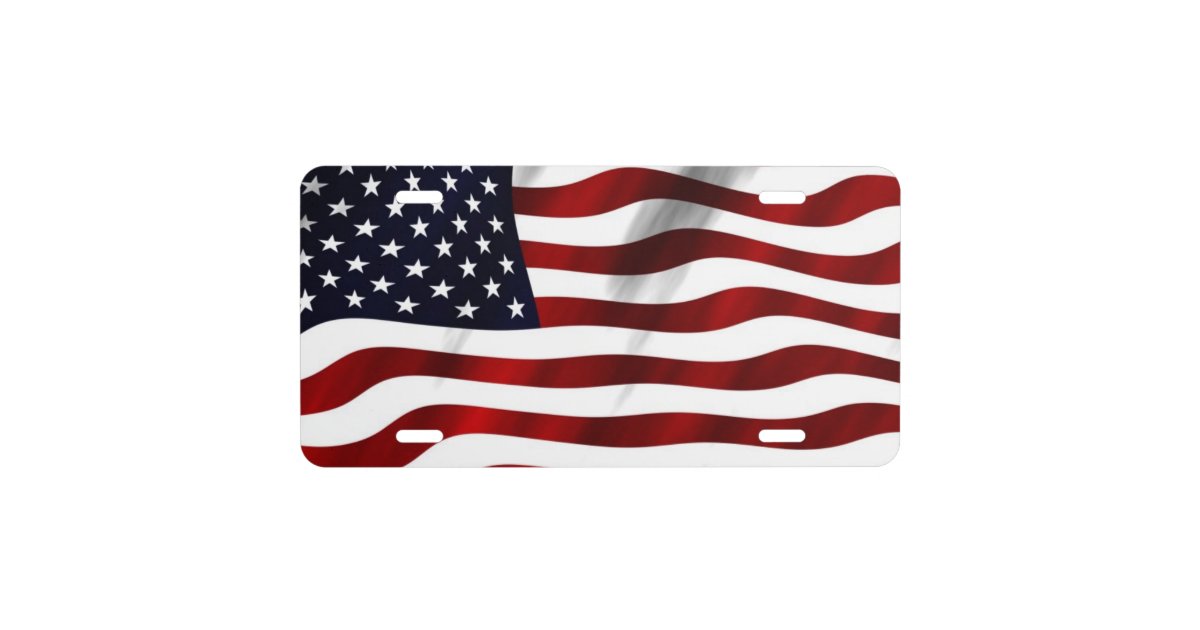US Flag America License Plate | Zazzle