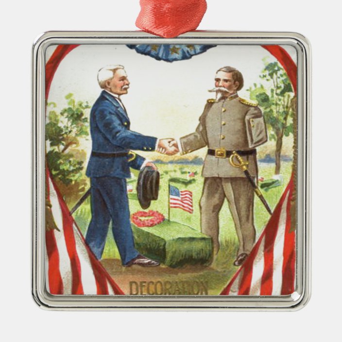 US Flag Confederate Union Civil War Metal Ornament | Zazzle.com