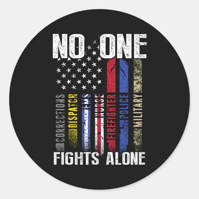 Us Flag First Responder Classic Round Sticker | Zazzle