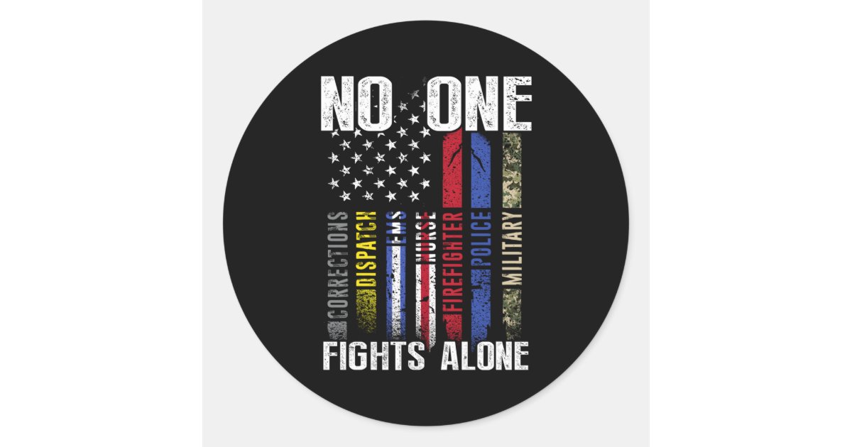 Us Flag First Responder Classic Round Sticker | Zazzle