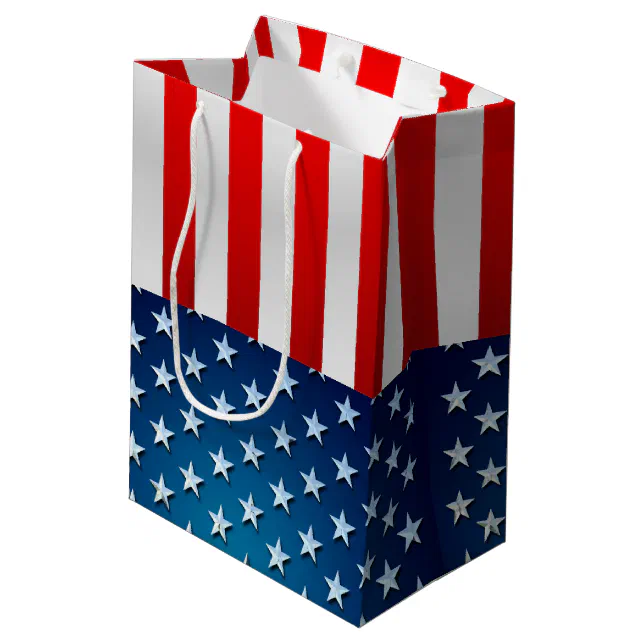 US Flag Medium Gift Bag | Zazzle