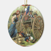 US Flag Molly Pitcher Cannon Ceramic Ornament | Zazzle