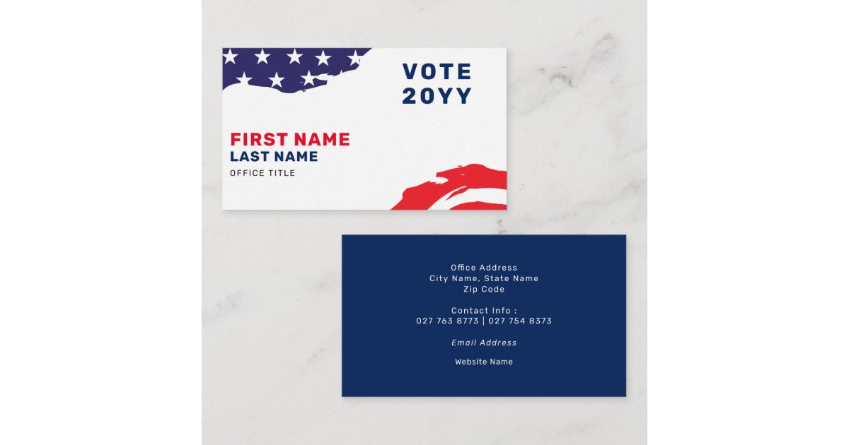 US Flag Patriotic Election Campaign Business Card | Zazzle