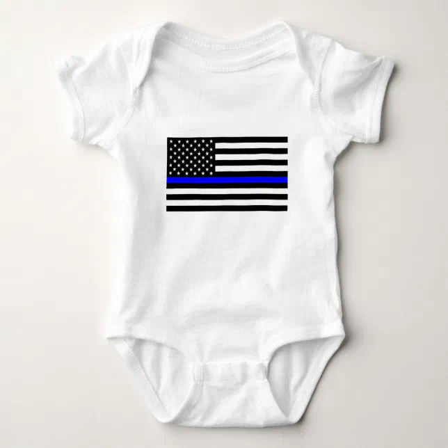 - US Flag Police Thin Blue Line Baby Bodysuit | Zazzle