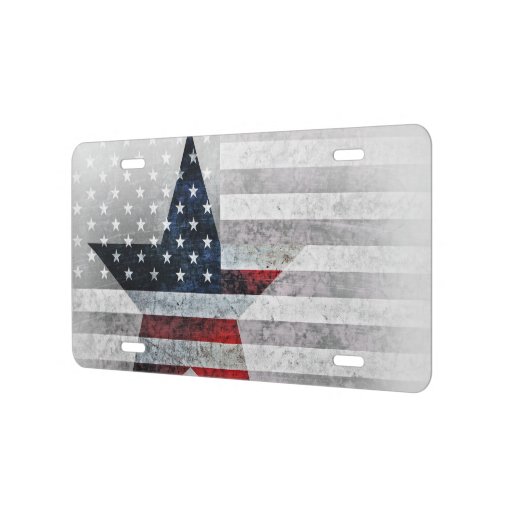 US Flag Star License Plate | Zazzle
