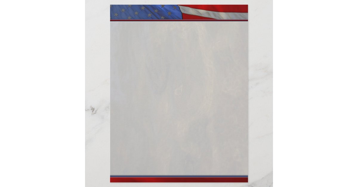US Flag Stationary Letterhead | Zazzle
