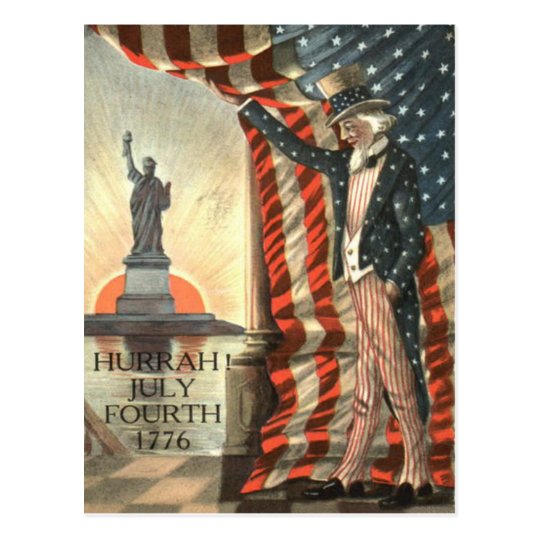 US Flag Uncle Sam Statue of Liberty Postcard | Zazzle.com