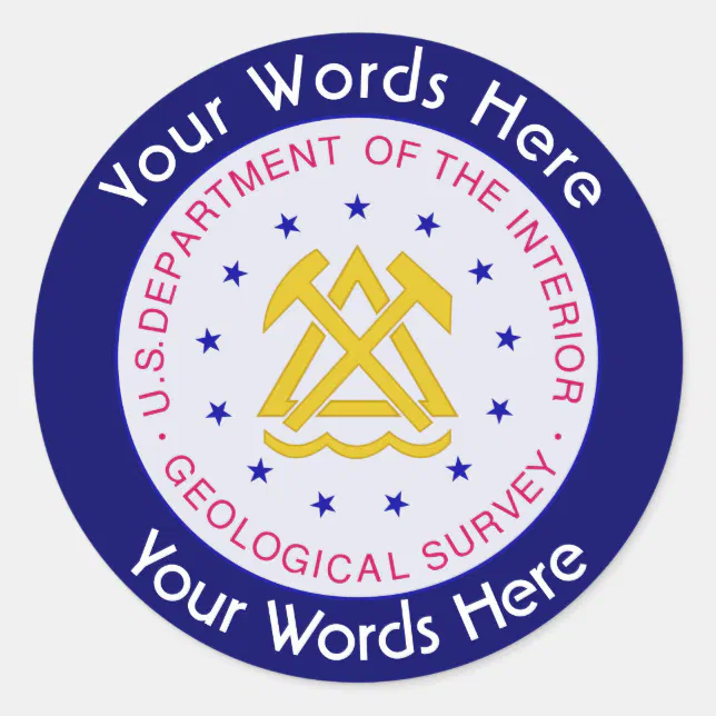 US Geological Survey Custom Sticker | Zazzle