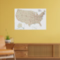 US Highways Road in the United States Map Poster | Zazzle