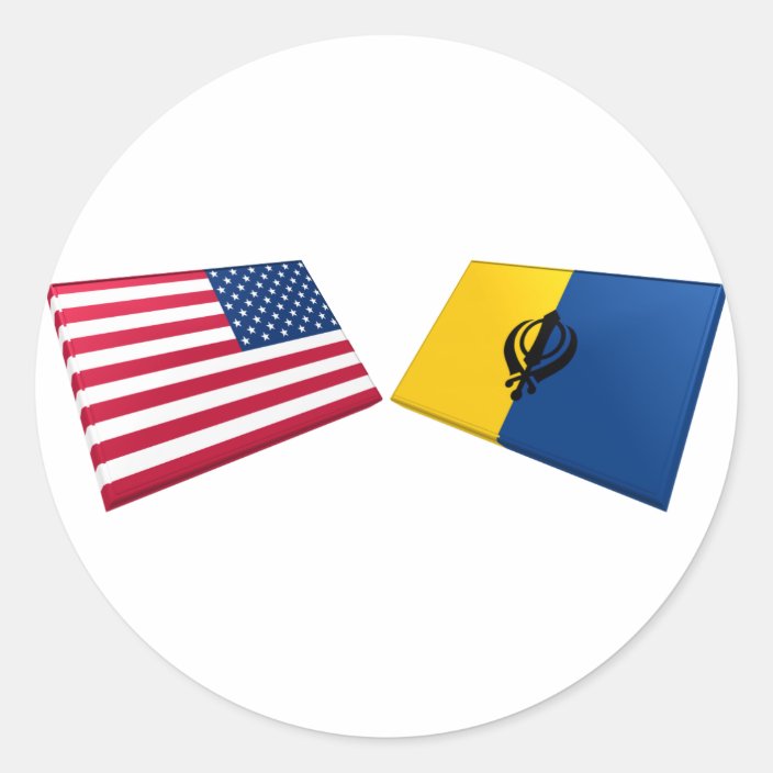 US & Khalistan Flags Classic Round Sticker | Zazzle.com
