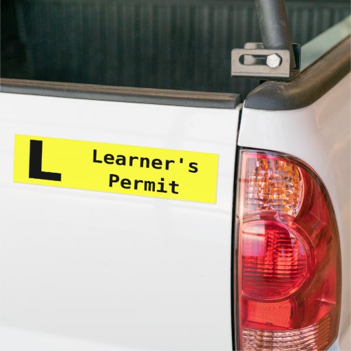 US learner's permit new L driver yellow Bumper Sticker | Zazzle
