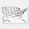 US Map Blank Outline United States Foam Board | Zazzle